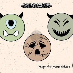Monster Halloween Emoji SVG Bundle Cricut Cut File Clipart - Etsy