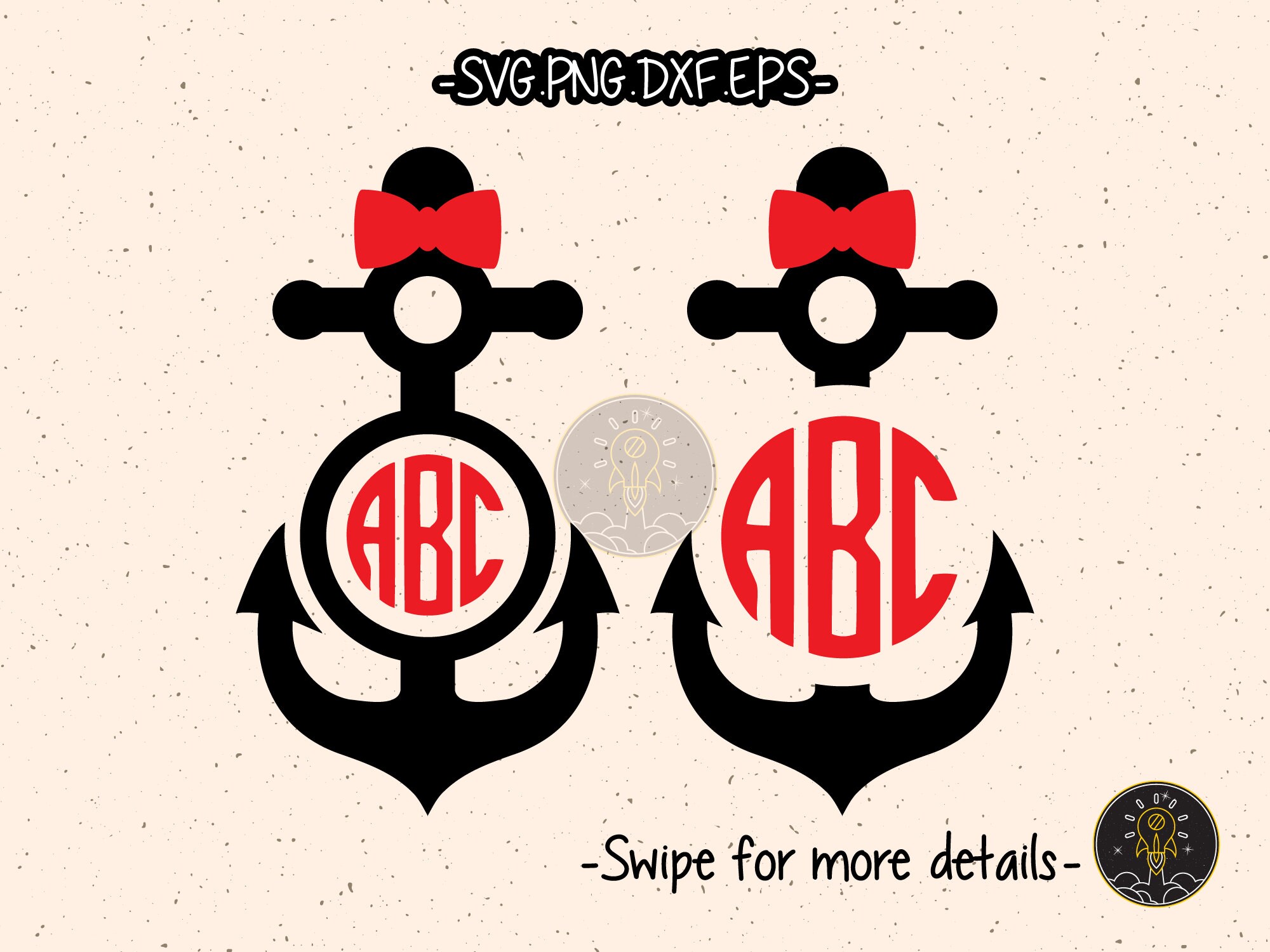 Anchor Marine Split Monogram Frame SVG Cut File Vector Cricut - Etsy