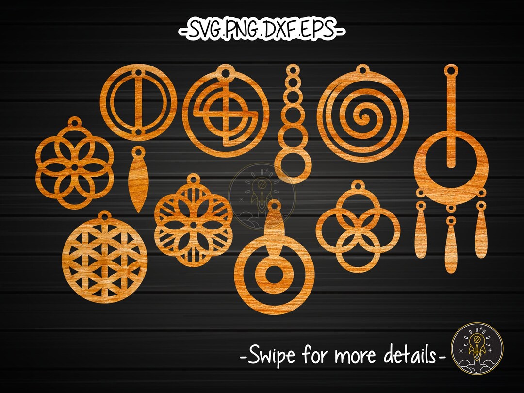 Circle Earring Template SVG Laser Cut File | Wood Leather Earring - Etsy