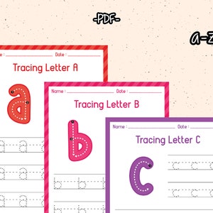 Tracing Letters Numbers Worksheet for Preschool Kindergaten PDF - Etsy