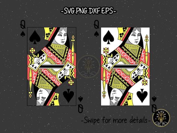 Queen of Spades Playing Cards Casino SVG Cut File Vector | Etsy
