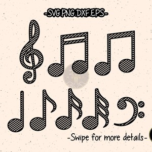 Musical Music Notes SVG Cut File Cricut Clipart - Etsy