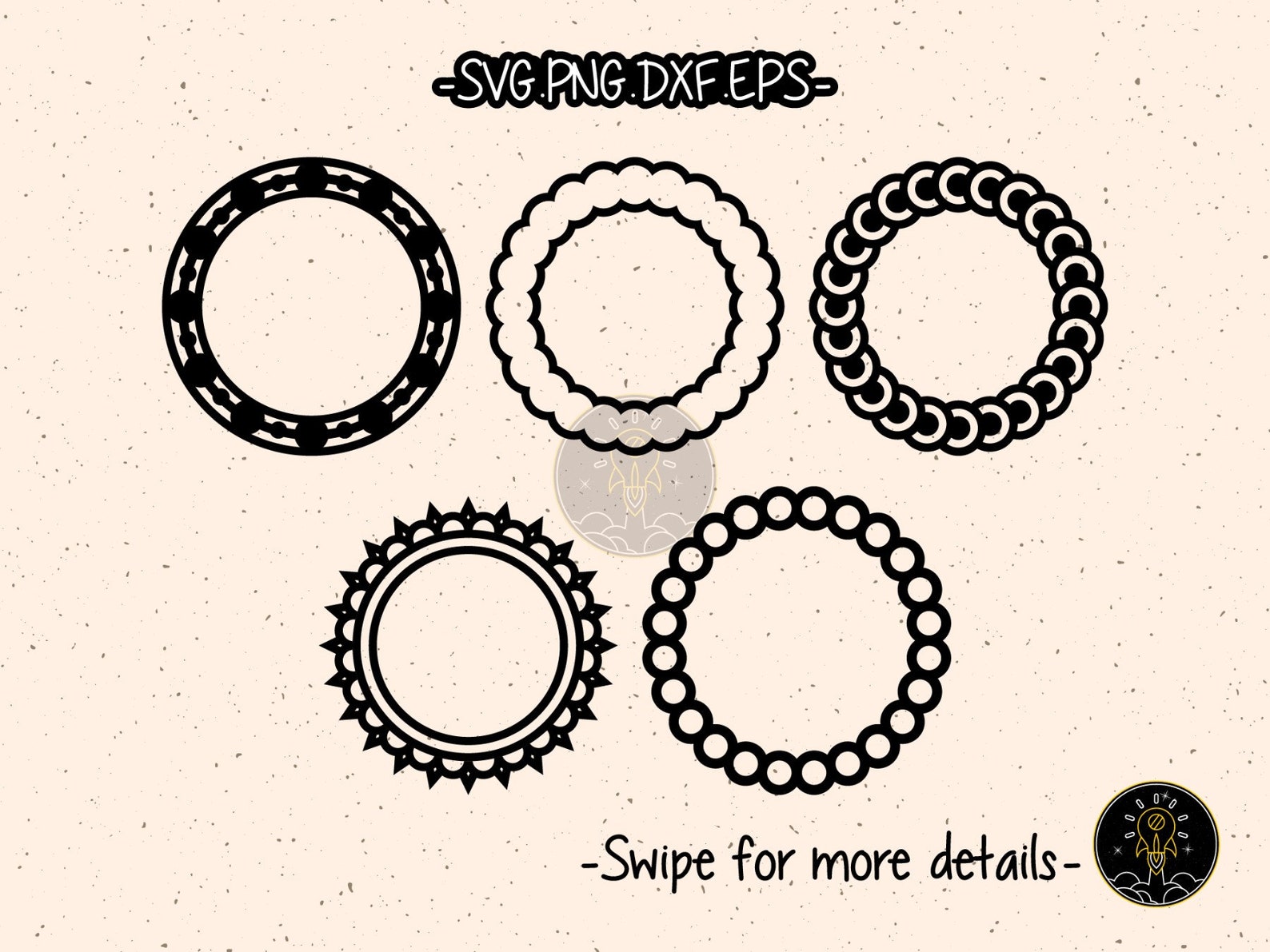 25 Circle Monogram Frame SVG Cut File Cricut Clipart - Etsy