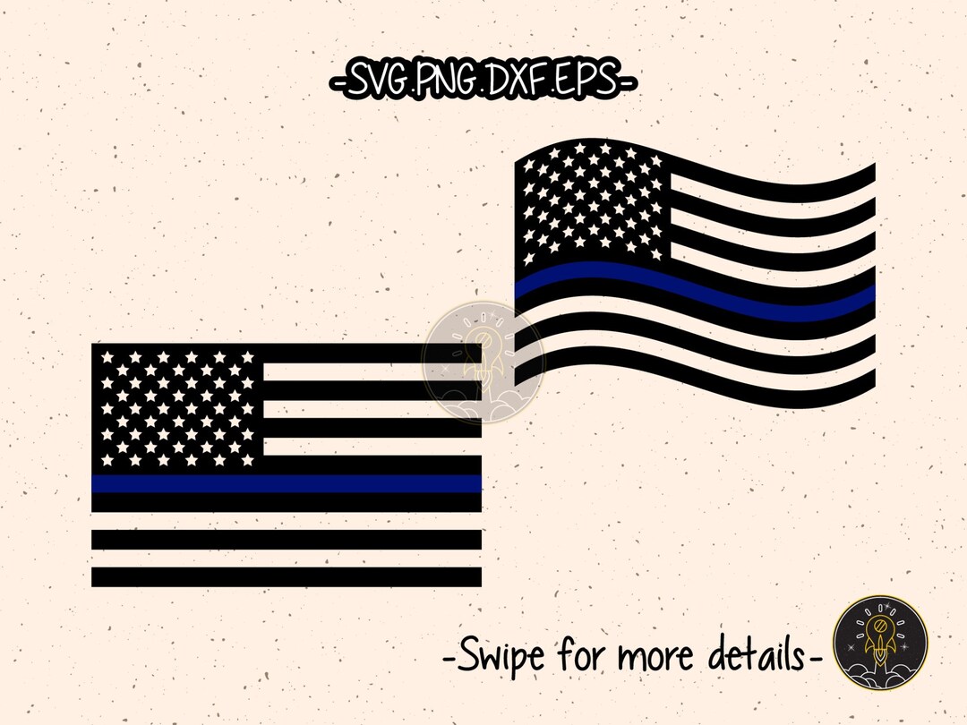 Thin Blue Line SVG U.S.A Cricut United States of America Flag Cut File ...