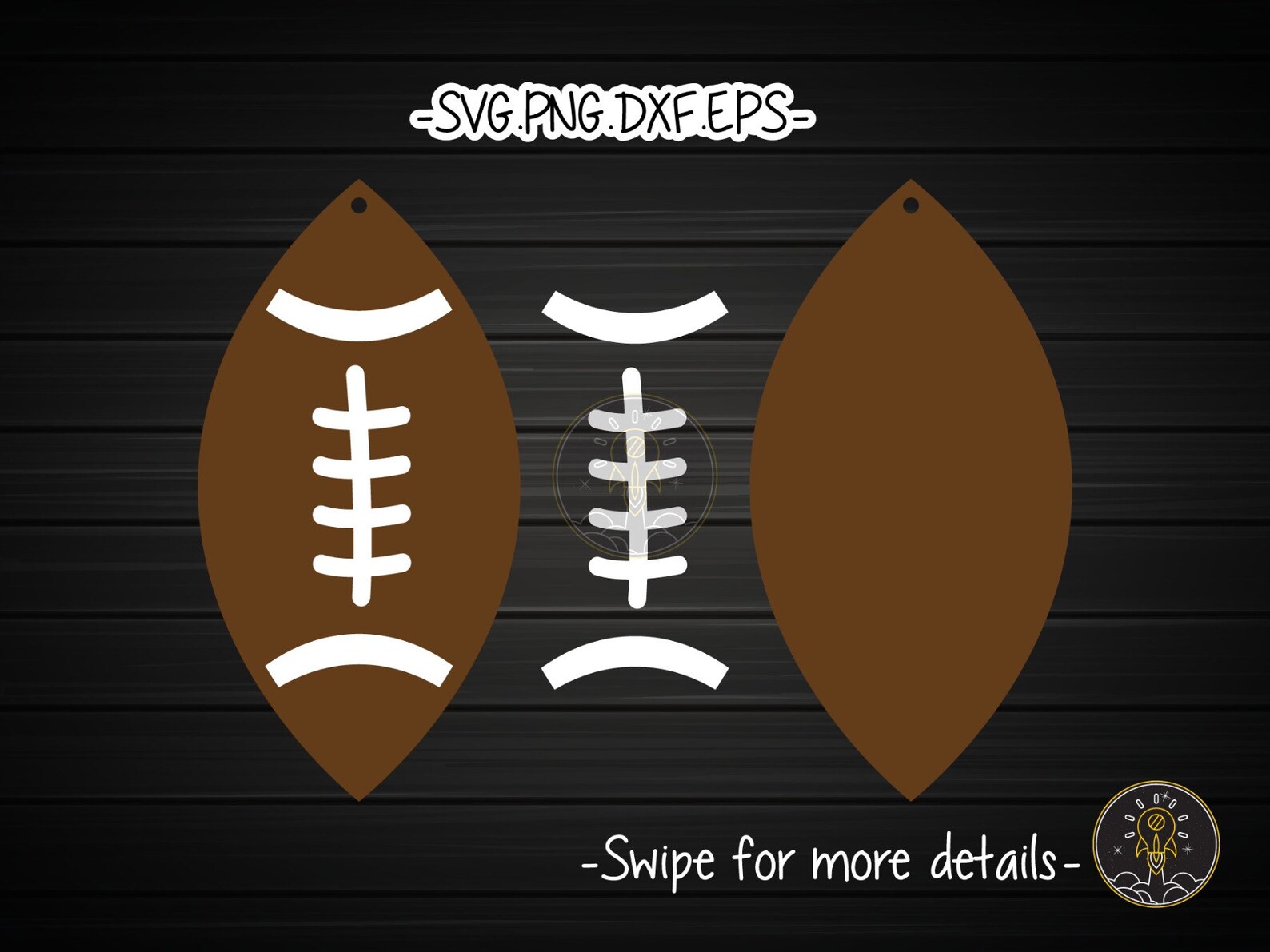 American Football Earring Template SVG Laser Cut File | Leather Wood ...
