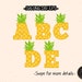 Pineapple Number Letter Font Alphabet SVG Cricut Cut File Clipart - Etsy