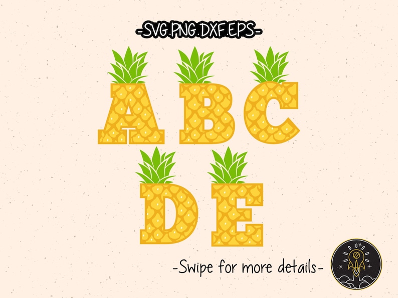 Pineapple Number Letter Font Alphabet SVG Cricut Cut File Clipart - Etsy