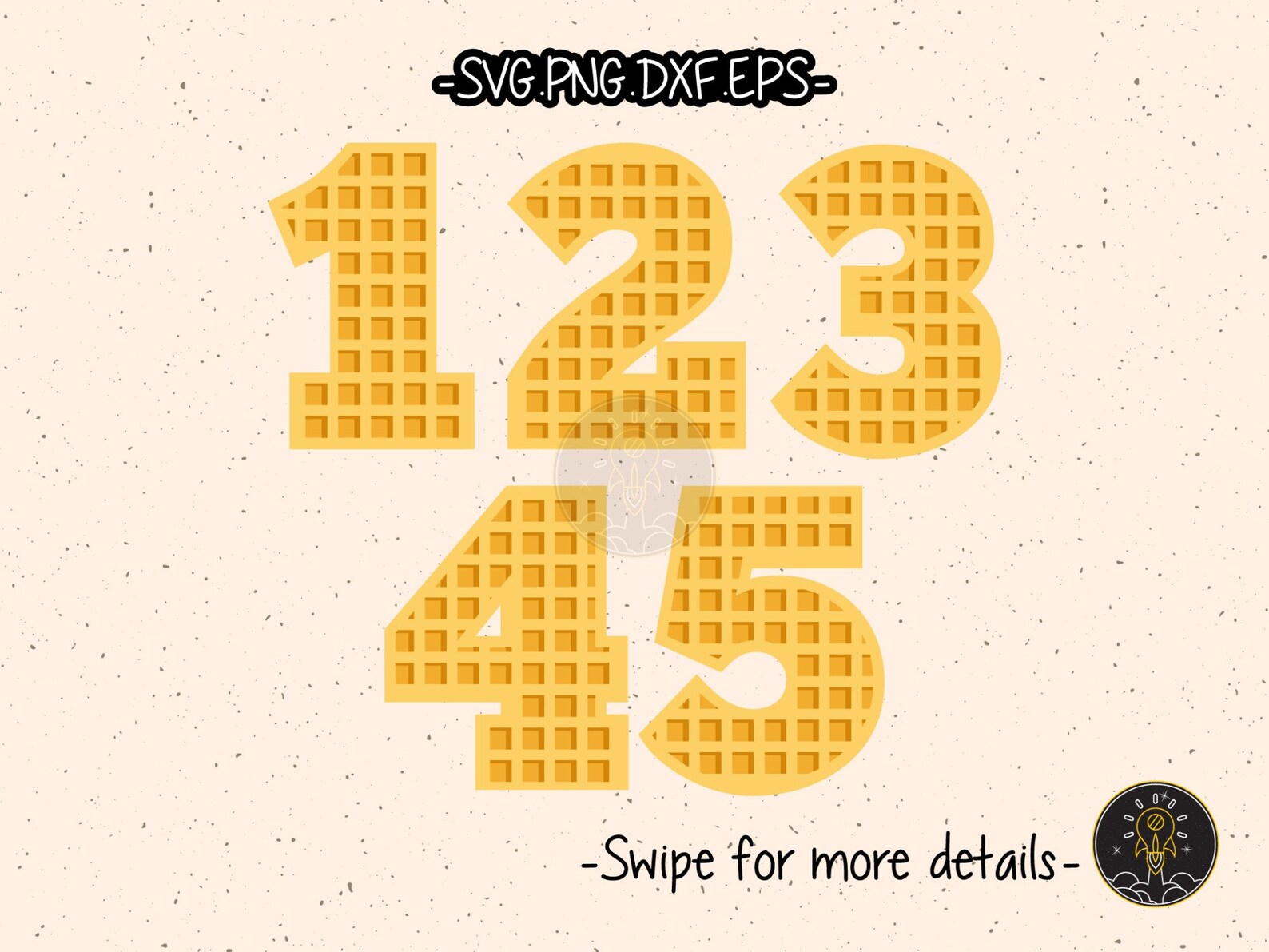Waffle Birthday Cake Cream Tart Cake Numbers SVG Cut File - Etsy