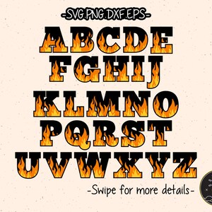 Fire Burn Burning Hell Number Letter Font Alphabet SVG Vector Cricut ...