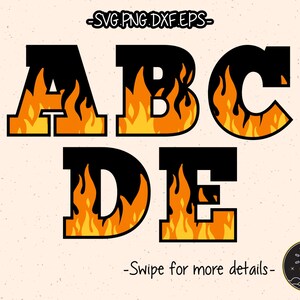 Fire Burn Burning Hell Number Letter Font Alphabet SVG Vector Cricut ...
