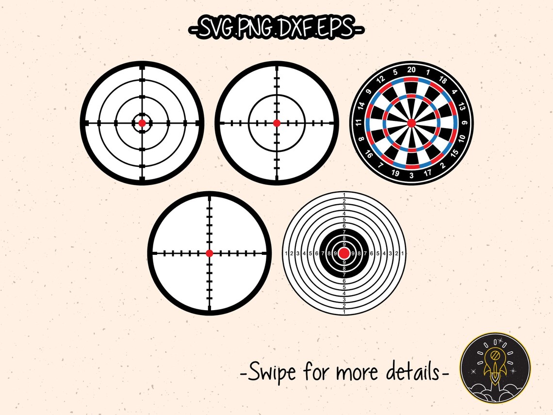 Bullseye Crosshair Gaming Hunting Shooting Target Dartboard - Etsy