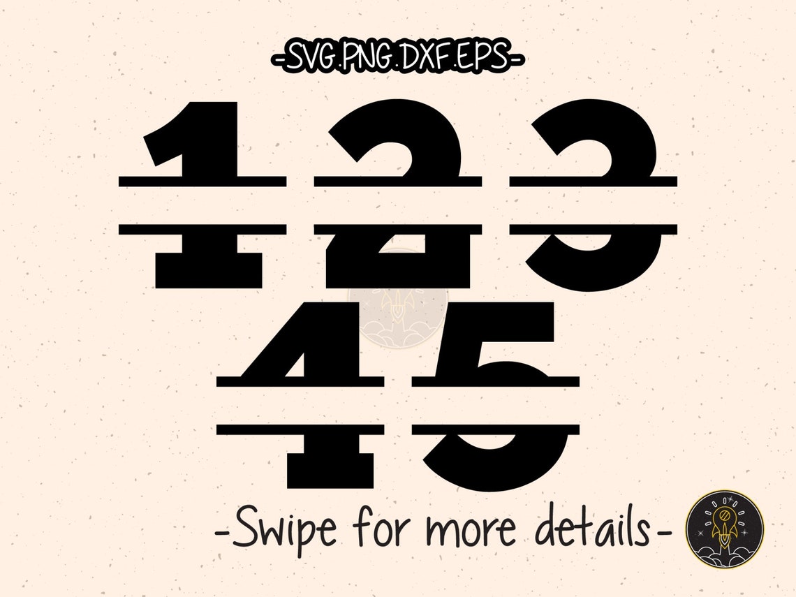 Split Number Monogram Frame SVG Cricut Cut File Clipart - Etsy