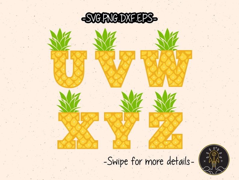 Pineapple Number Letter Font Alphabet SVG Cricut Cut File - Etsy