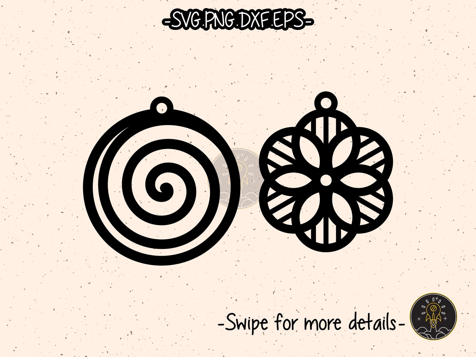 Circle Earring Template SVG Laser Cut File | Wood Leather Earring - Etsy