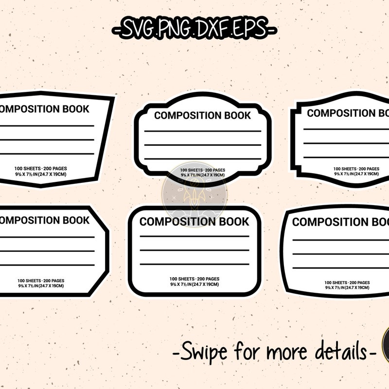Composition Label Svg - Etsy