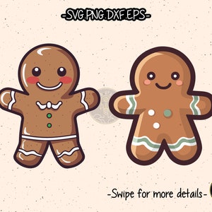 Cute Gingerbread SVG Laser Cut File Cricut Clipart Silhouette Cameo - Etsy