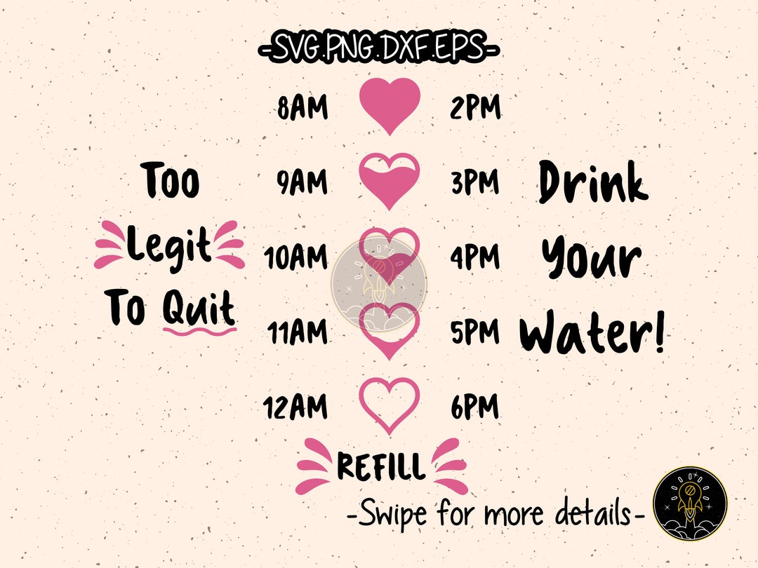 Water Tracker SVG Bottle Heart Cut File Cricut Clipart - Etsy