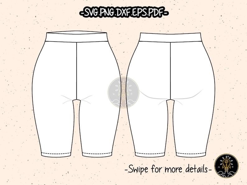 Short Legging SVG CAD Technical Flat Sketch Fashion Cut File - Etsy