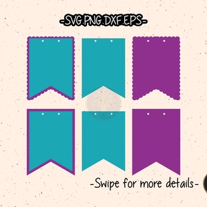 Layered Banner Scallop Pennant Bunting Garland SVG Cricut Cut File - Etsy