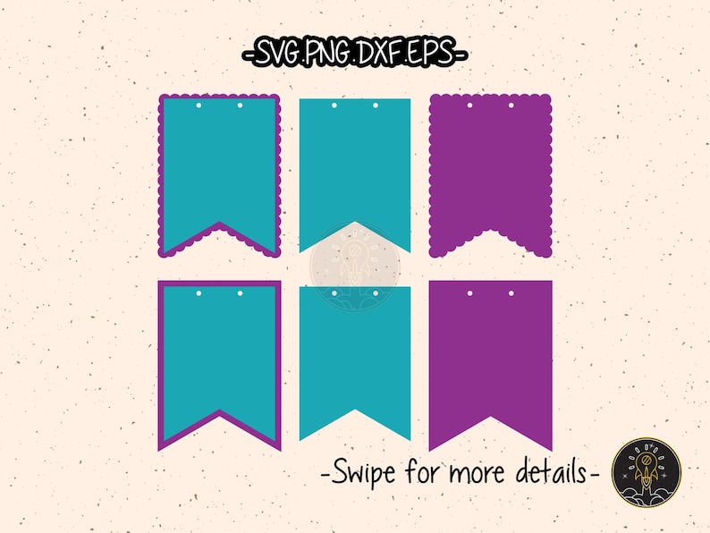 Layered Banner Scallop Pennant Bunting Garland SVG Cricut Cut - Etsy