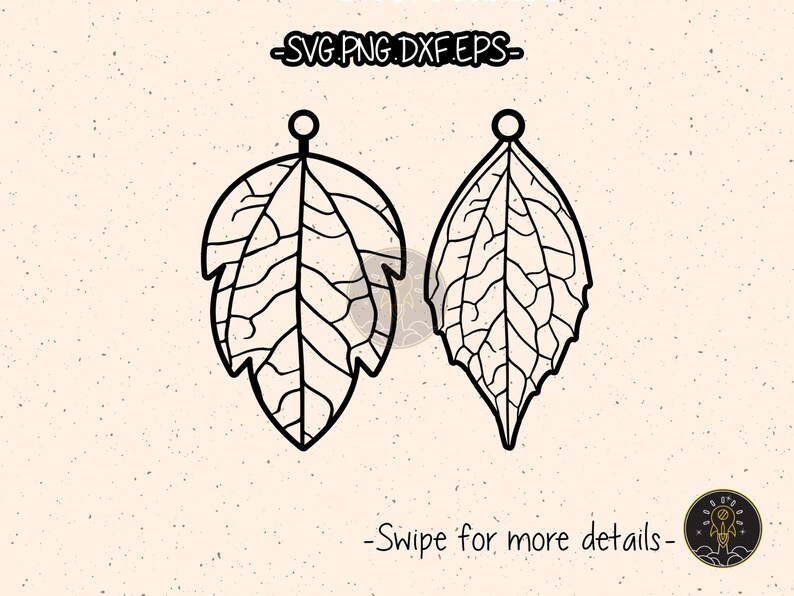 Leaf Earring Template SVG Laser Cut File Wood Leather - Etsy