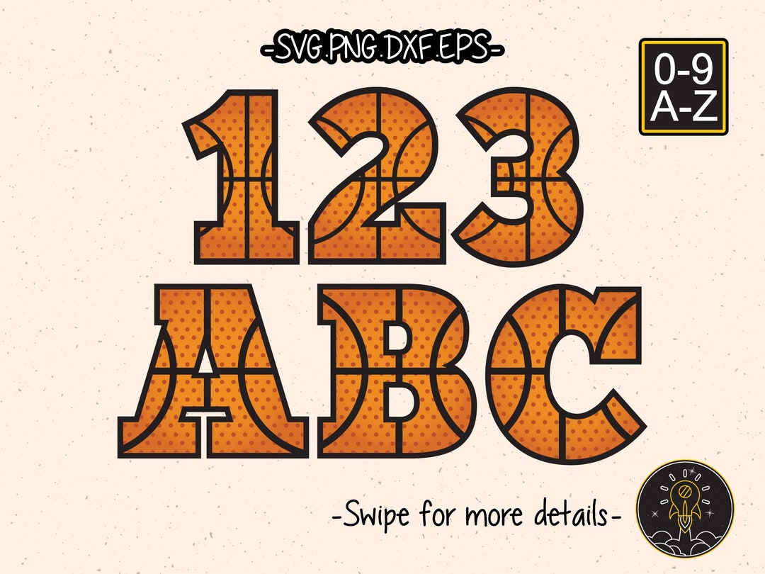 Basketball Team Number Letter Font Alphabet SVG Cut File Cricut - Etsy