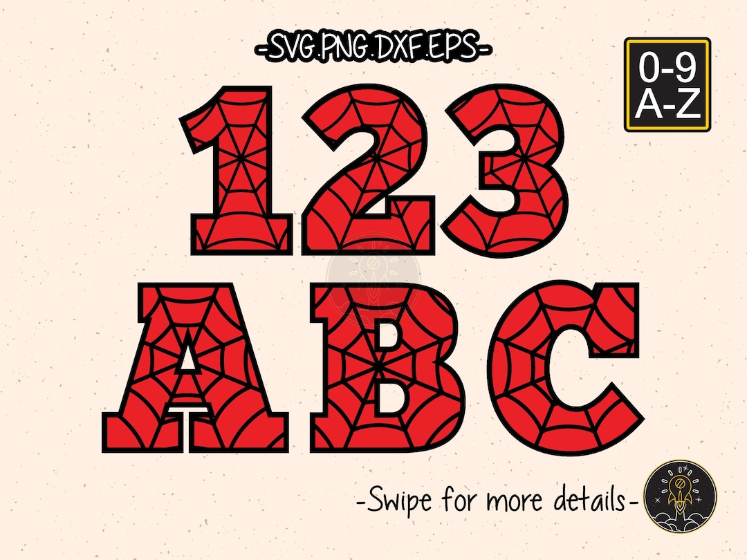 Spiderweb Spider Number Letter Font Alphabet SVG Cricut Cut File ...