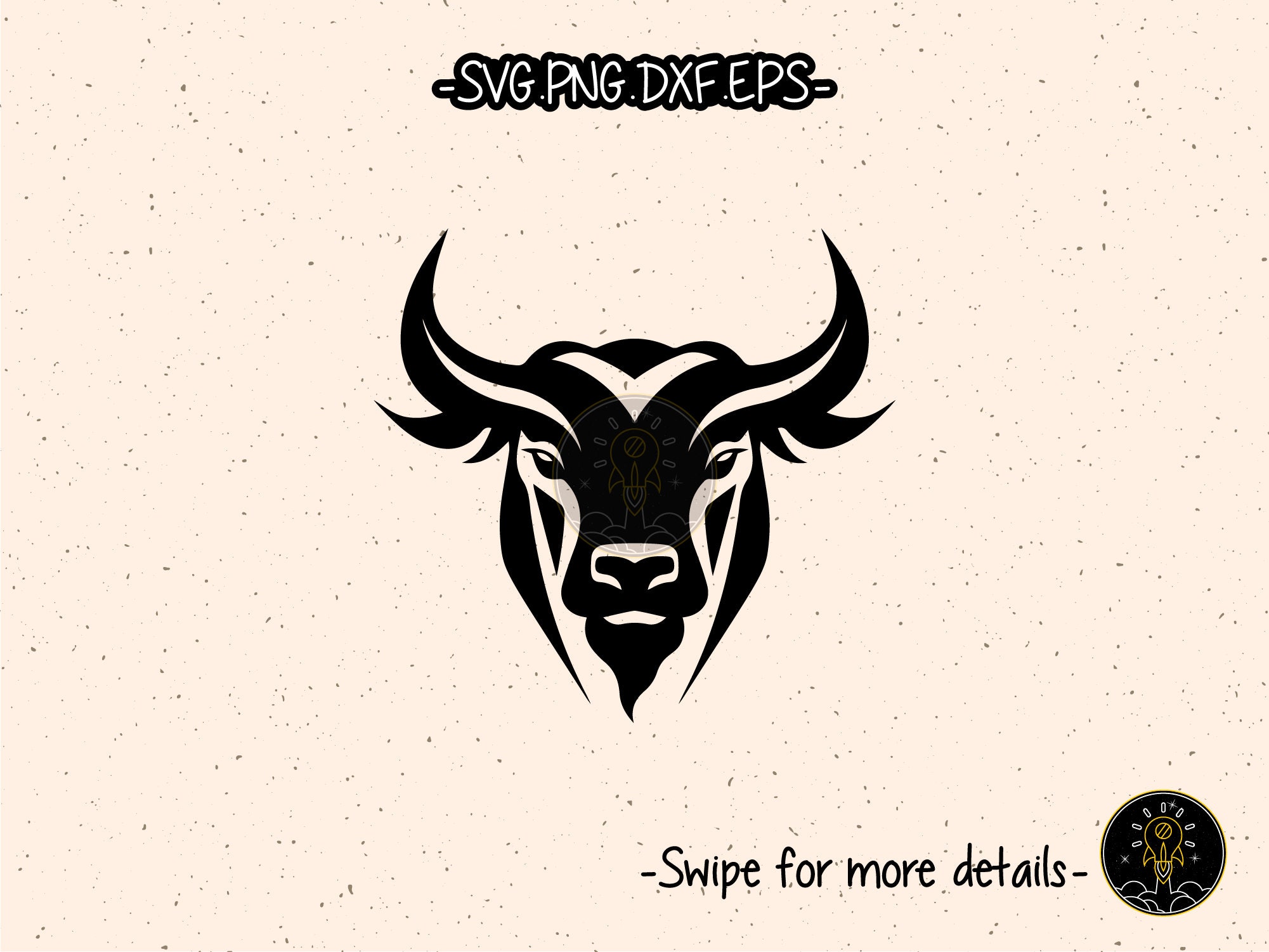 Bull Head SVG Animal Mascot Cut File Cricut Clipart Silhouette Cameo - Etsy