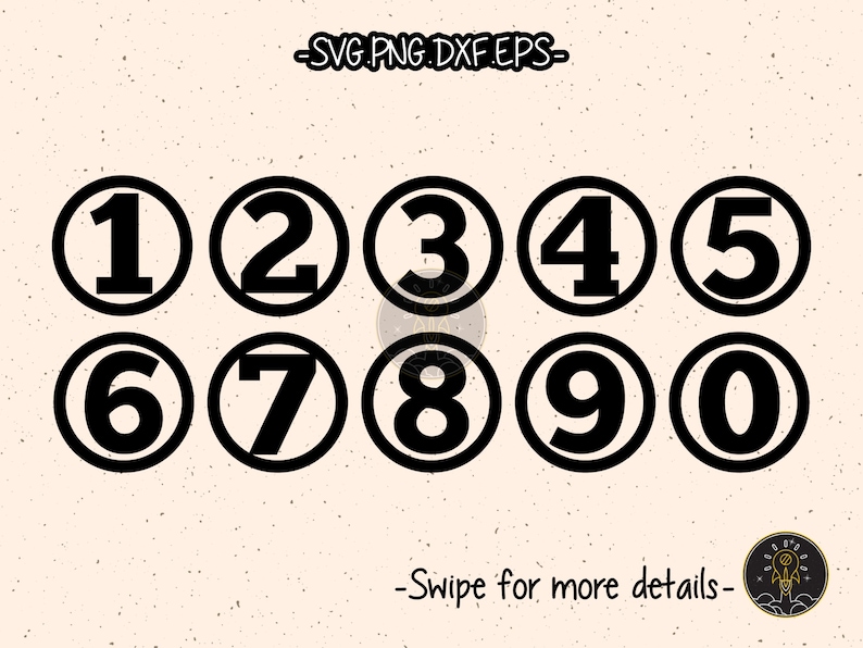 Round Circle Numbers SVG Cut File Cricut Clipart - Etsy