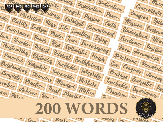 Printable Inspirational Motivational Words Sticker - Etsy
