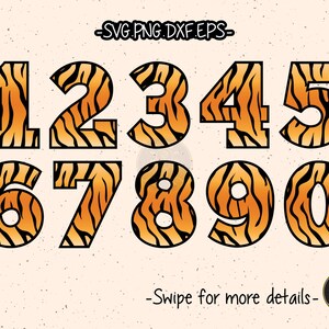 Tiger Numbers Letters Font Alphabet SVG Cut File Cricut Clipart - Etsy