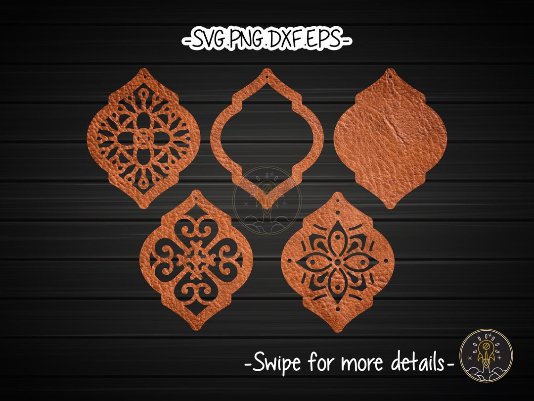 Indian Moroccan Arabic Filigree Quatrefoil Earring Template SVG Laser ...