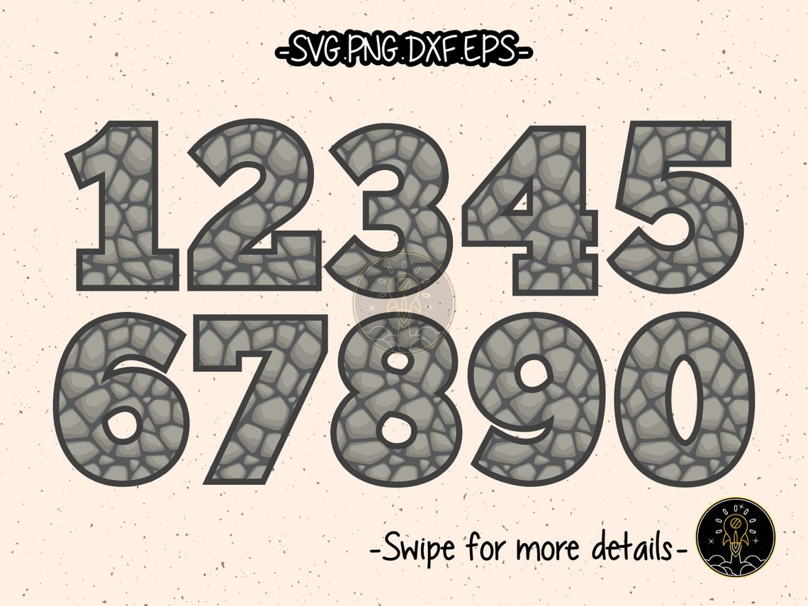 Rock Stone Number SVG Cut File Cricut Clipart - Etsy