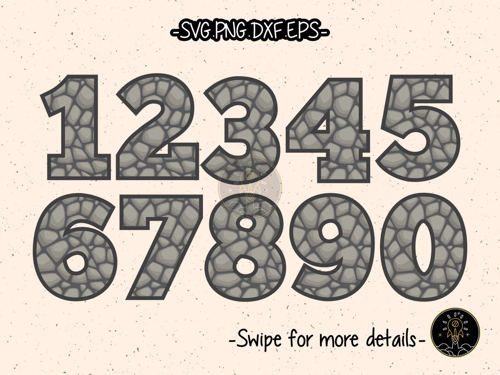 Rock Stone Number SVG Cut File Cricut Clipart - Etsy