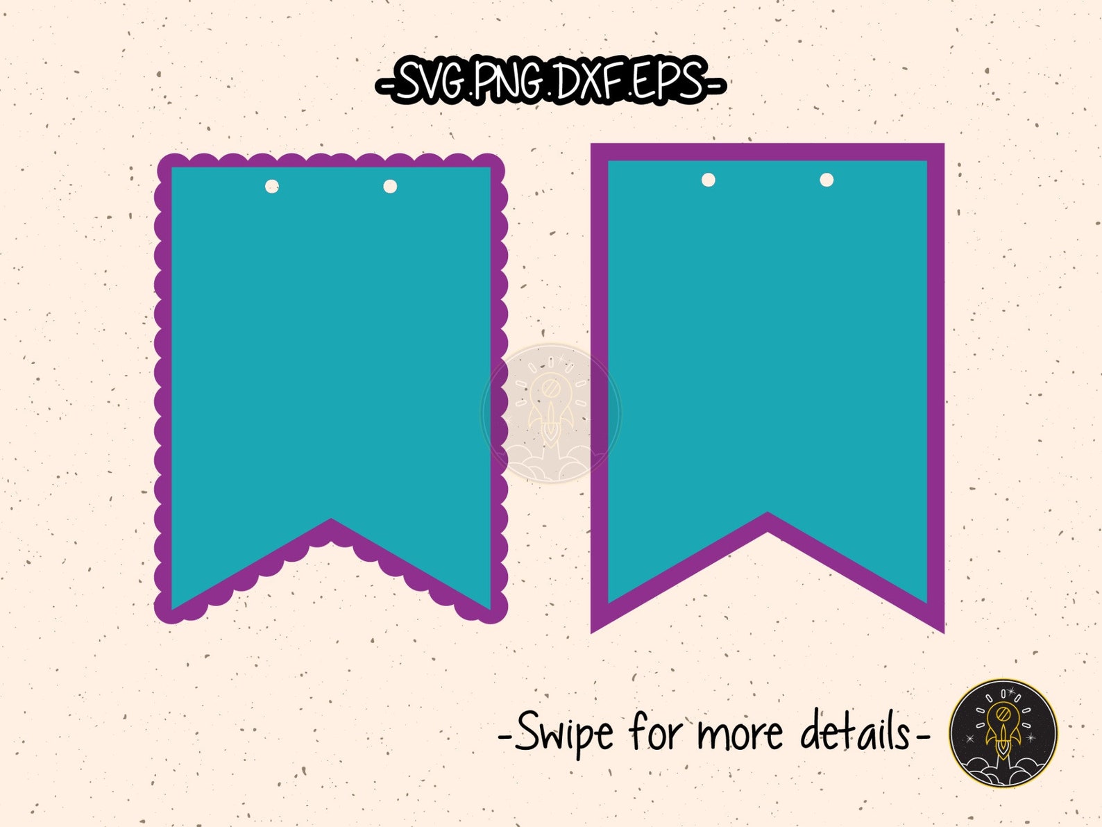 Layered Banner Scallop Pennant Bunting Garland SVG Cricut Cut - Etsy