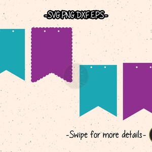 Layered Banner Scallop Pennant Bunting Garland SVG Cricut Cut File - Etsy