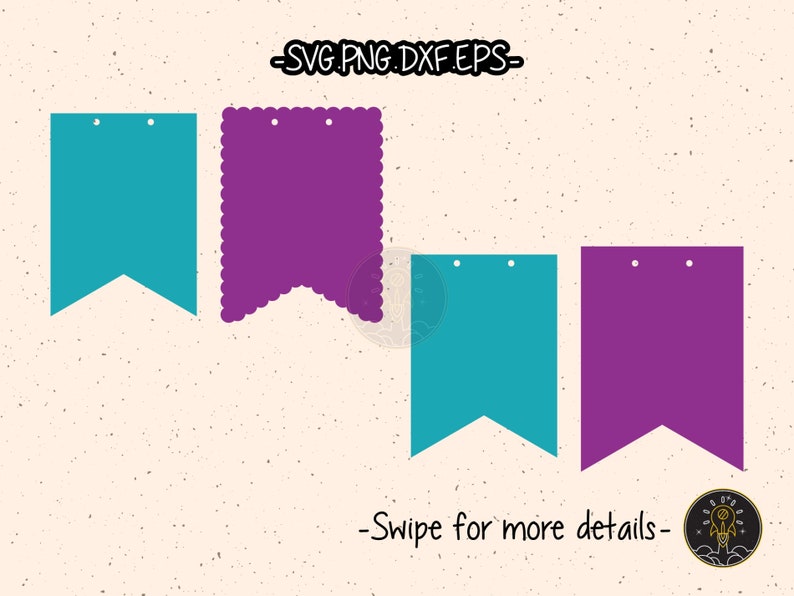 Layered Banner Scallop Pennant Bunting Garland SVG Cricut Cut - Etsy