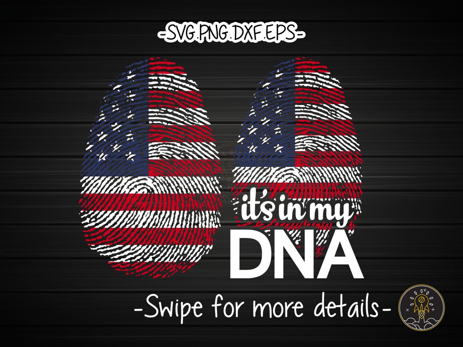 United States America USA Flag It's in My DNA Fingerprint - Etsy