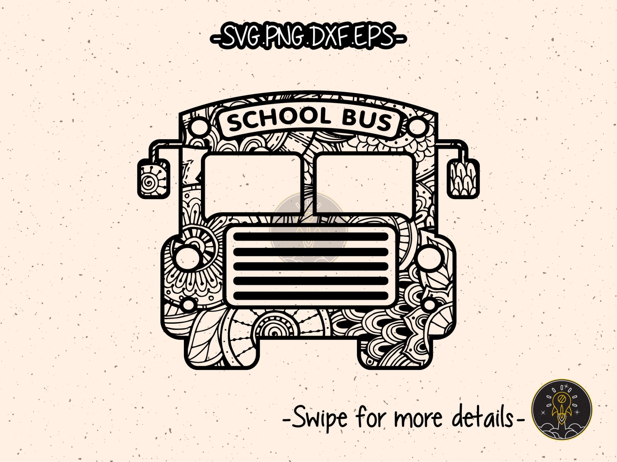 School Bus Zentangle Mandala SVG Cut File Vector Cricut | Etsy Ireland