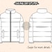 Puffer Jacket SVG CAD Technical Flat Sketch Fashion PDF Eps - Etsy