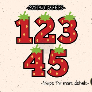 Strawberry Fruit Number Letter Font Alphabet SVG Cut File Cricut ...