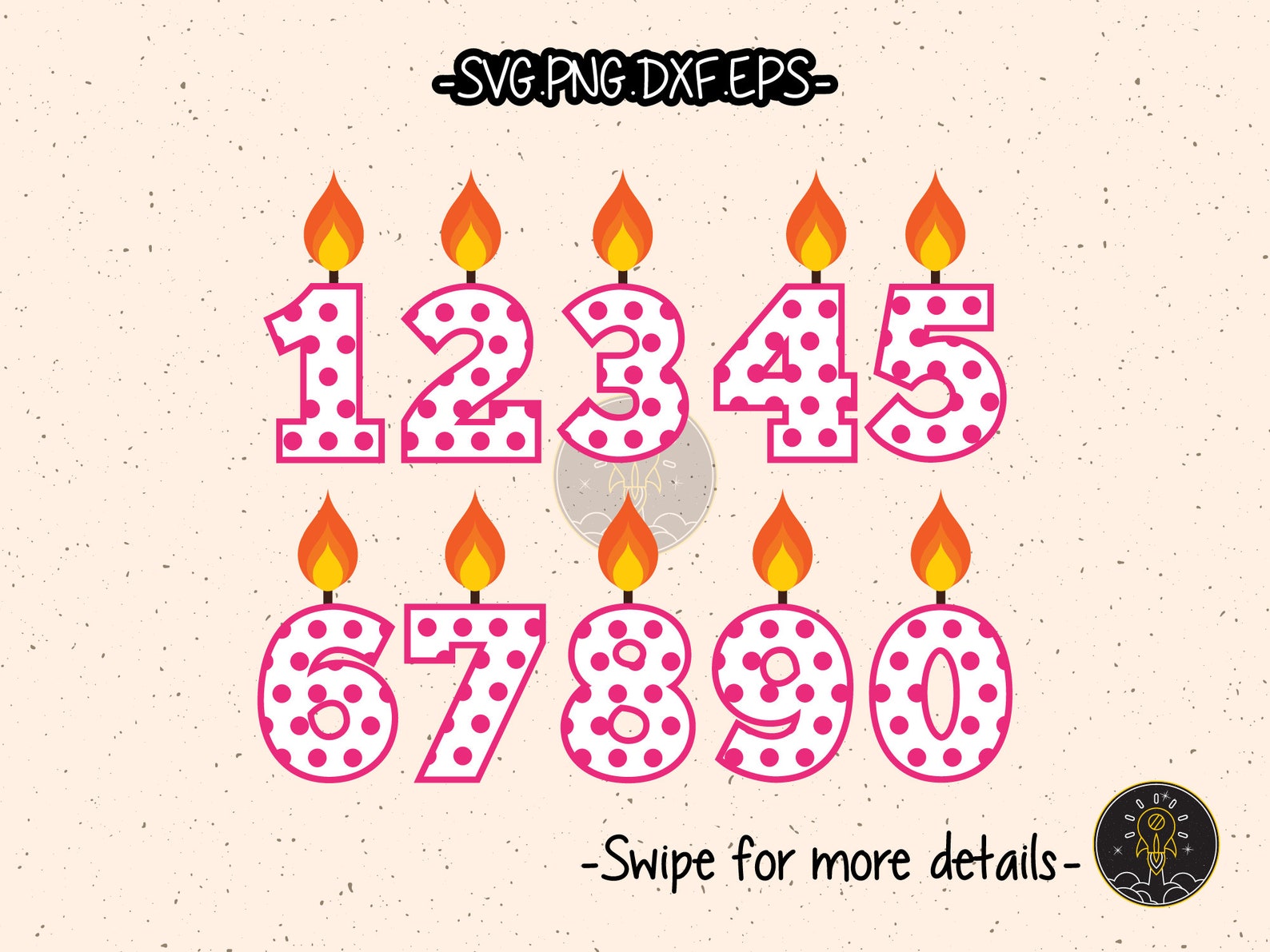 Birthday Party Candle Number SVG Cut File Vector Cricut - Etsy
