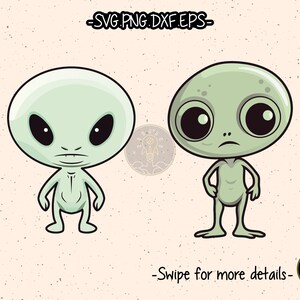 Cute Alien Cartoon SVG Laser Cut File Cricut Clipart Silhouette Cameo ...