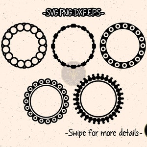 25 Circle Monogram Frame SVG Cut File Cricut Clipart - Etsy