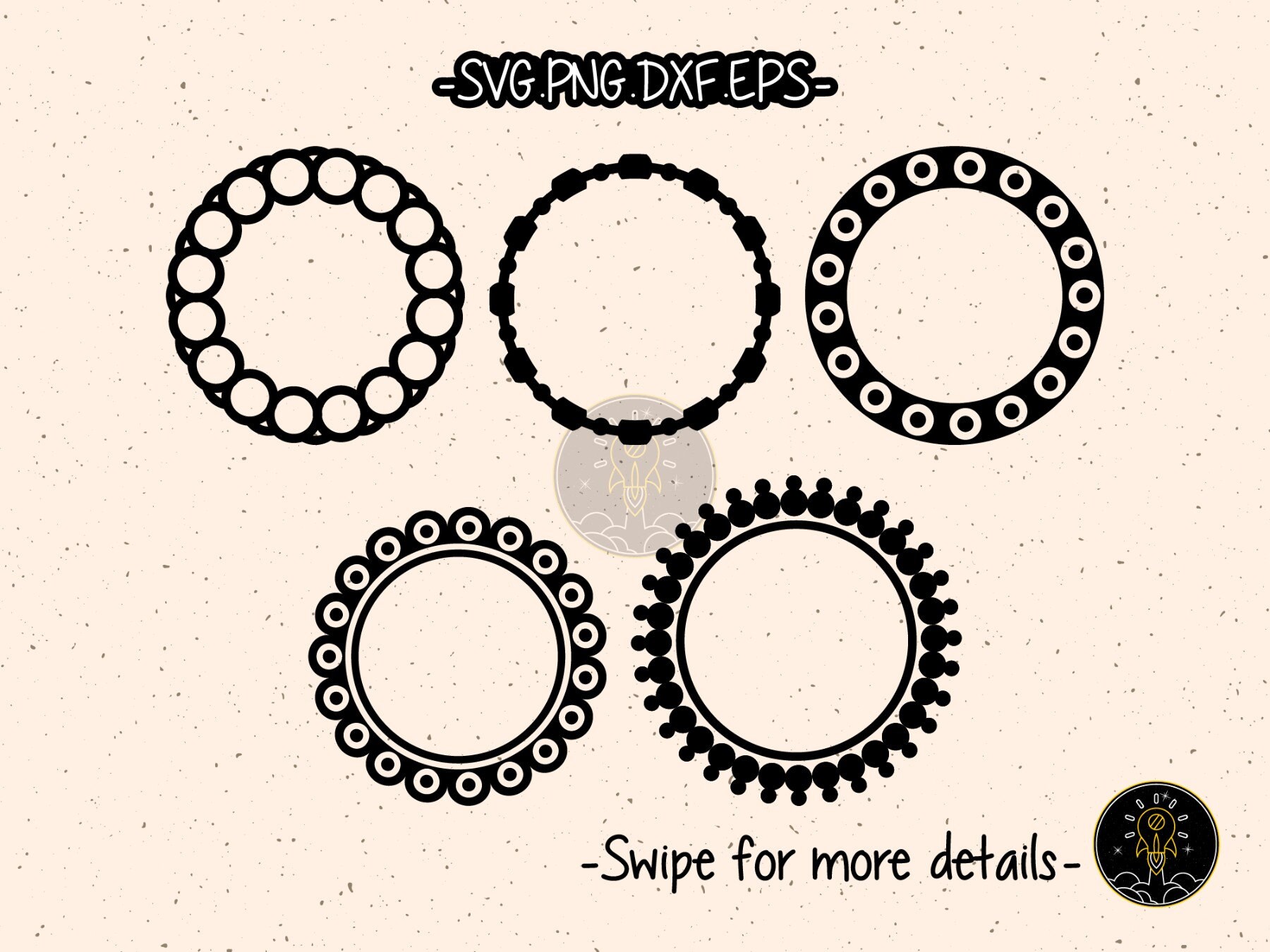 25 Circle Monogram Frame SVG Cut File Cricut Clipart - Etsy