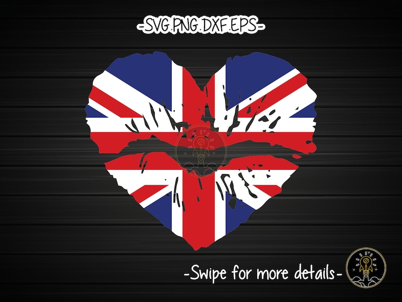 United Kingdom Union Jack SVG UK Flag Lips Heart Cut File Cricut ...