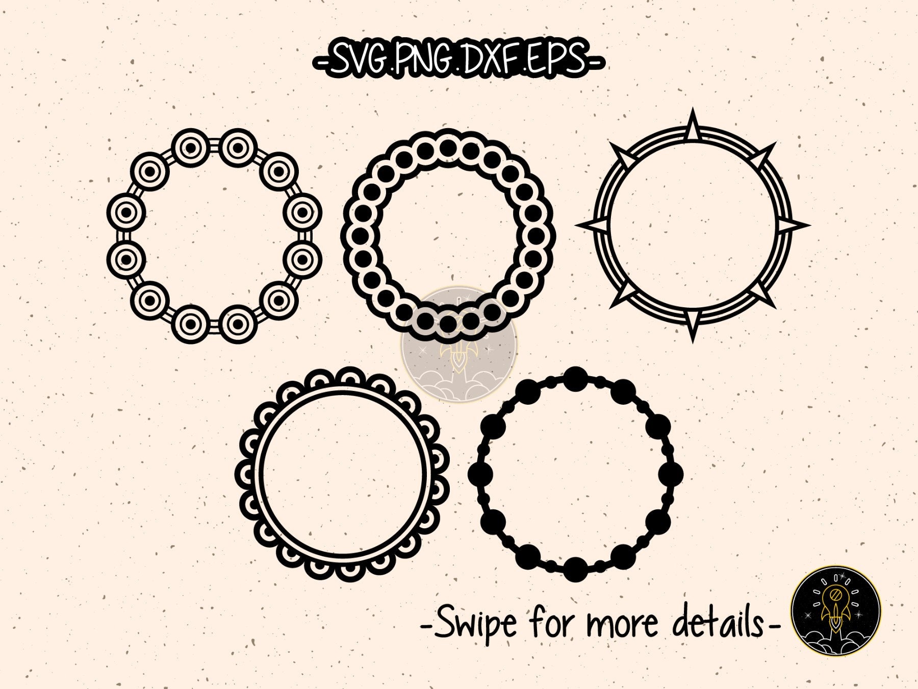 25 Circle Monogram Frame SVG Cut File Cricut Clipart - Etsy