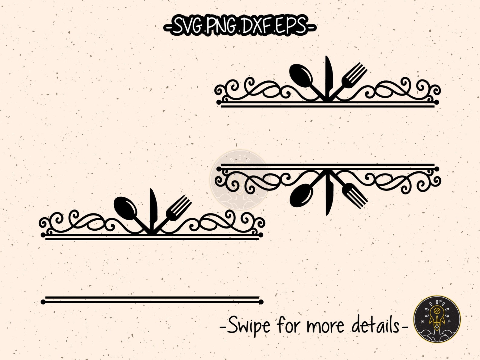 Kitchen Split Monogram Frame SVG Cut File Vector Cricut - Etsy