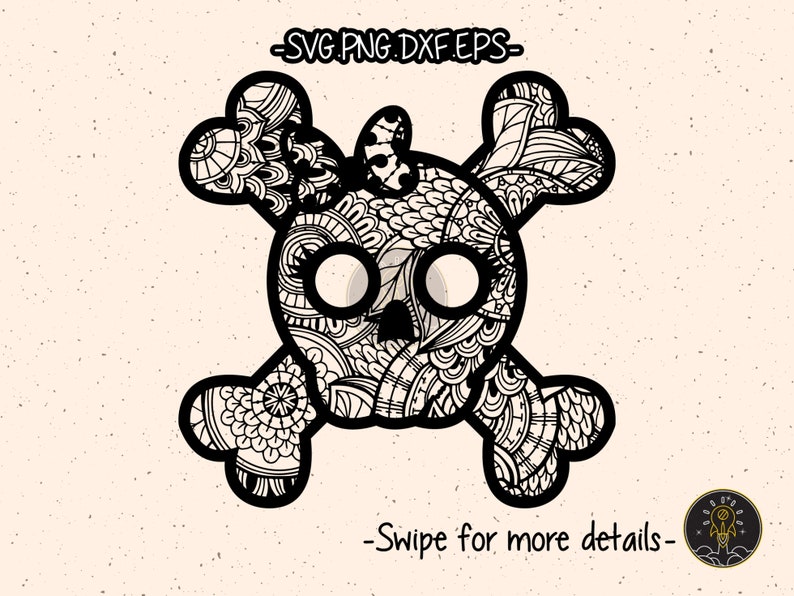 Skeleton Skull Halloween Calavera Day of the Dead Zentangle SVG Cut ...