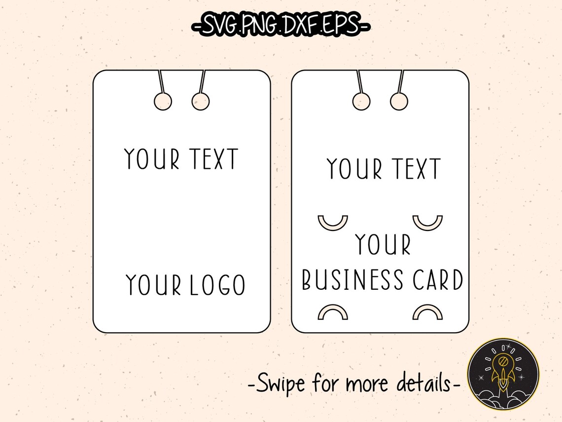 Keychain Display Card Packaging Business Card Slot Template - Etsy